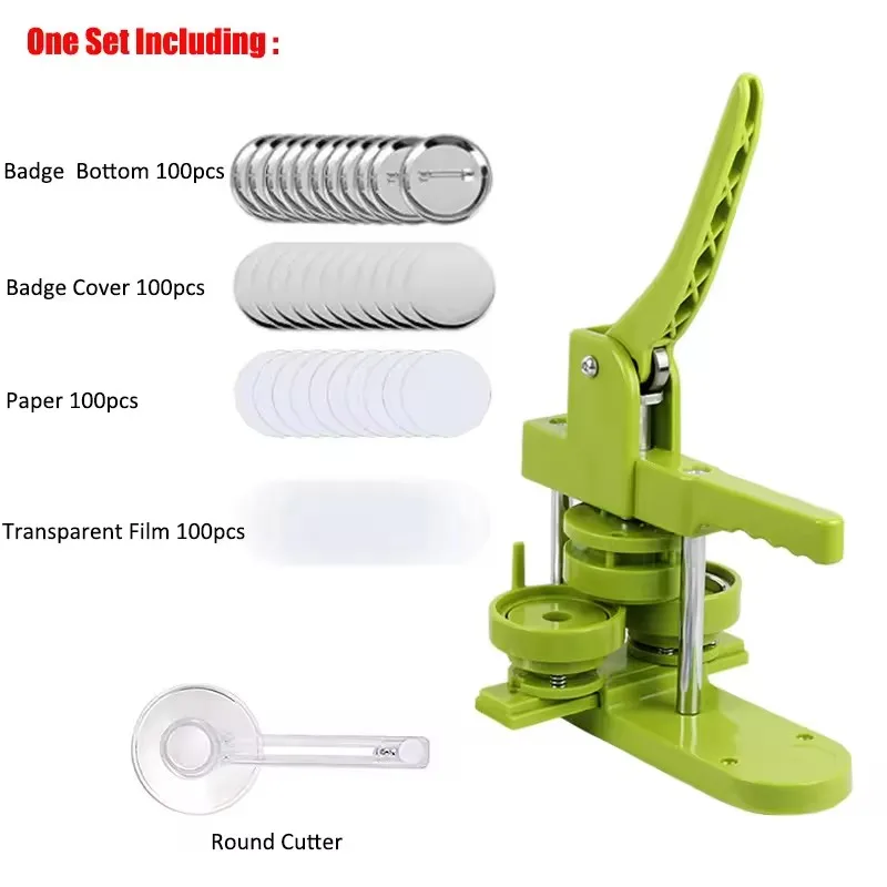 Sliding Plastic Manual Badge Press Machine Set For 25mm/32mm/37mm/44mm ...