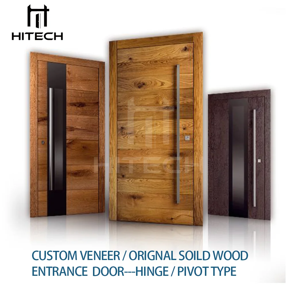 Hitech Black Luxury Design Wooden Slat Hidden Modern Entrance Pivot ...