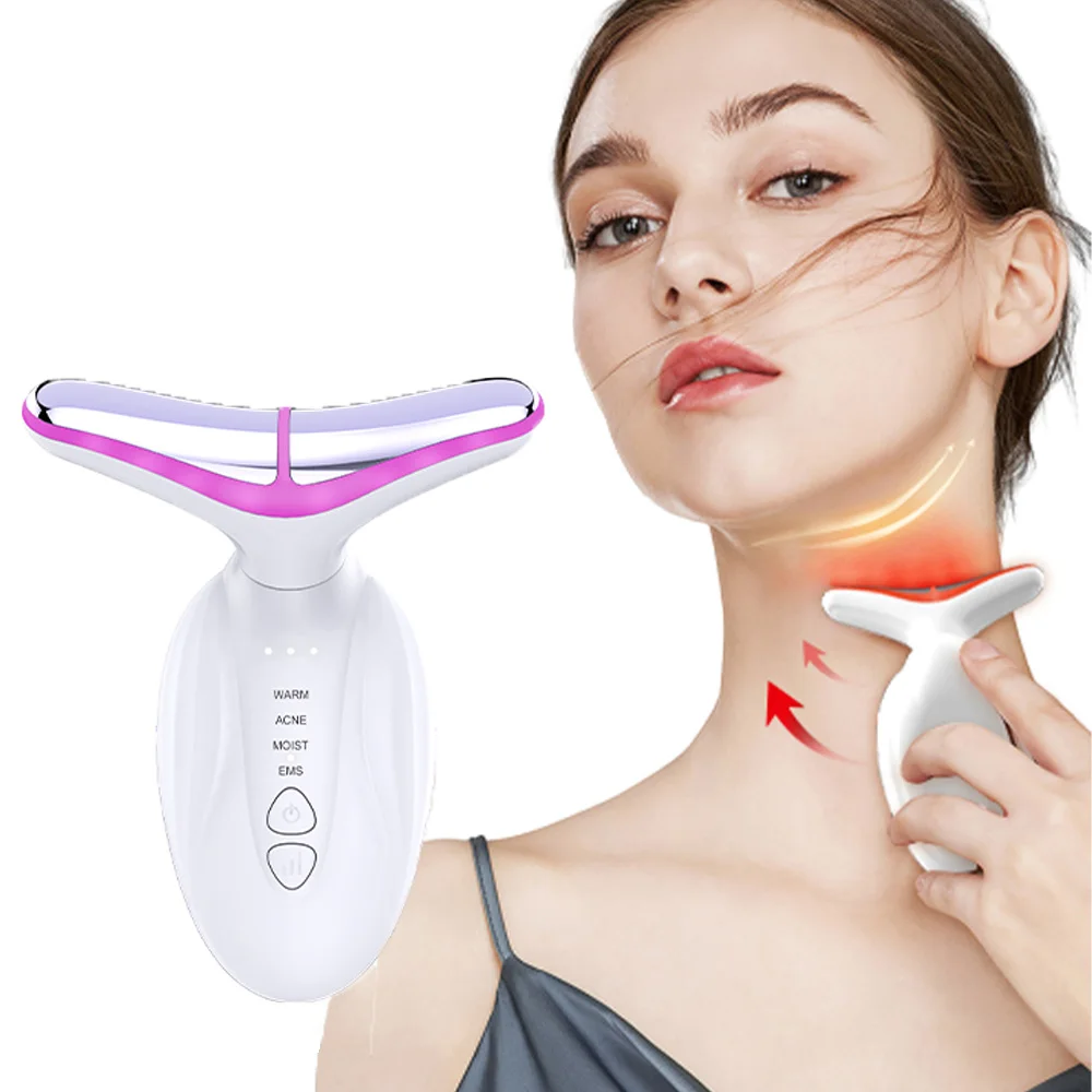 Home Use Face And Neck Lifting Device 4 Color Therapy Beauty Care Ems ...