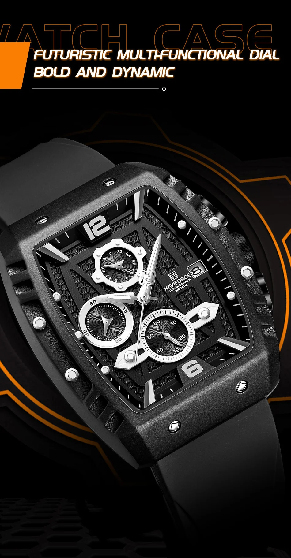 NAVIFORCE 8025 - Luxury Mens Waterproof Sports Quartz Watch