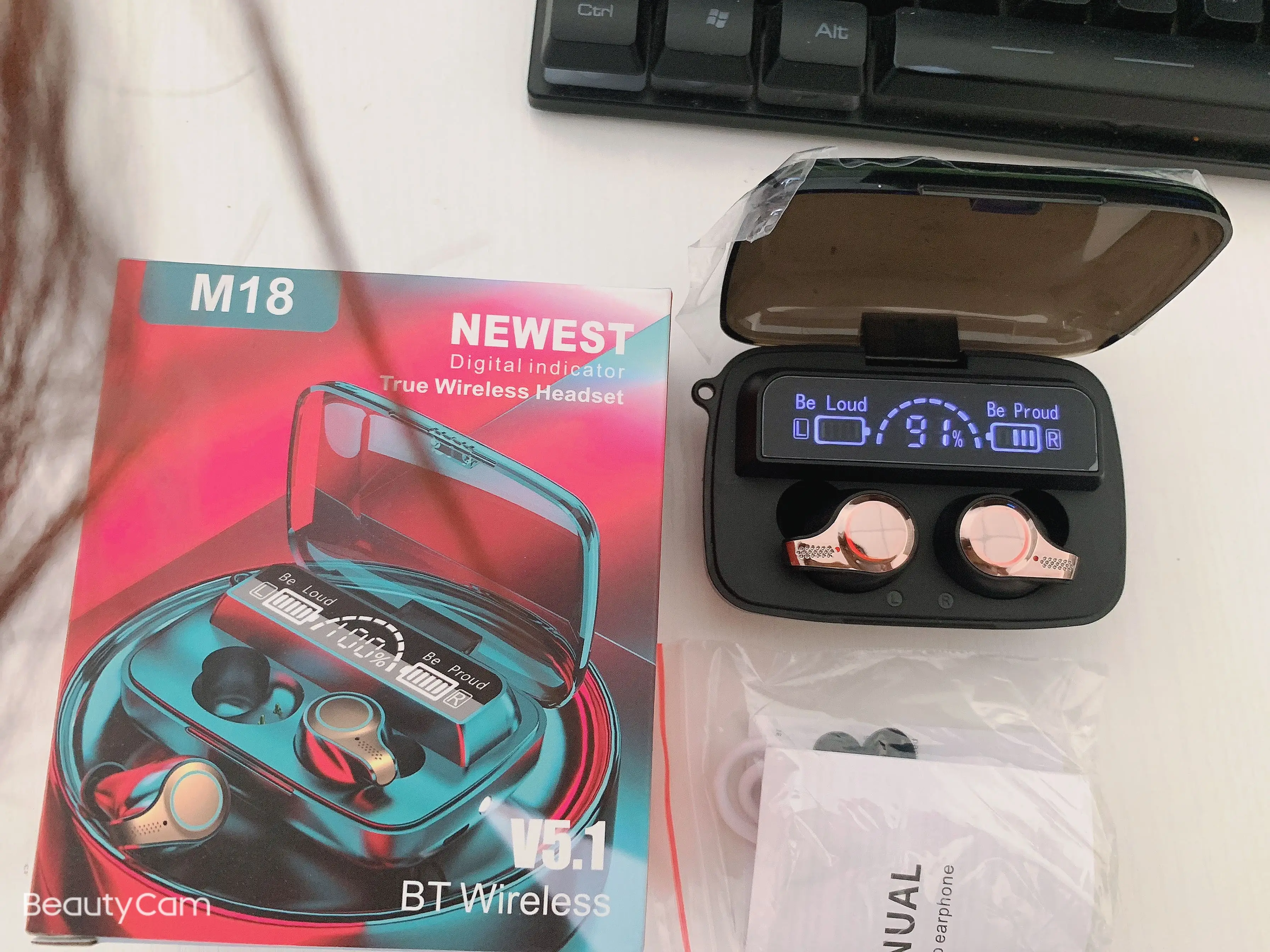 New M18 Earphones Wireless Tws Touch Headset Waterproof Hifi Stereo ...