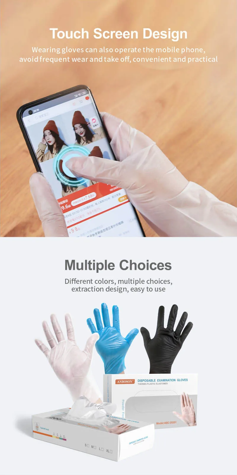 Cost-effective Disposable Plastic Gloves Pe Plastic Gloves Transparent Poly Food Polyethylene ...