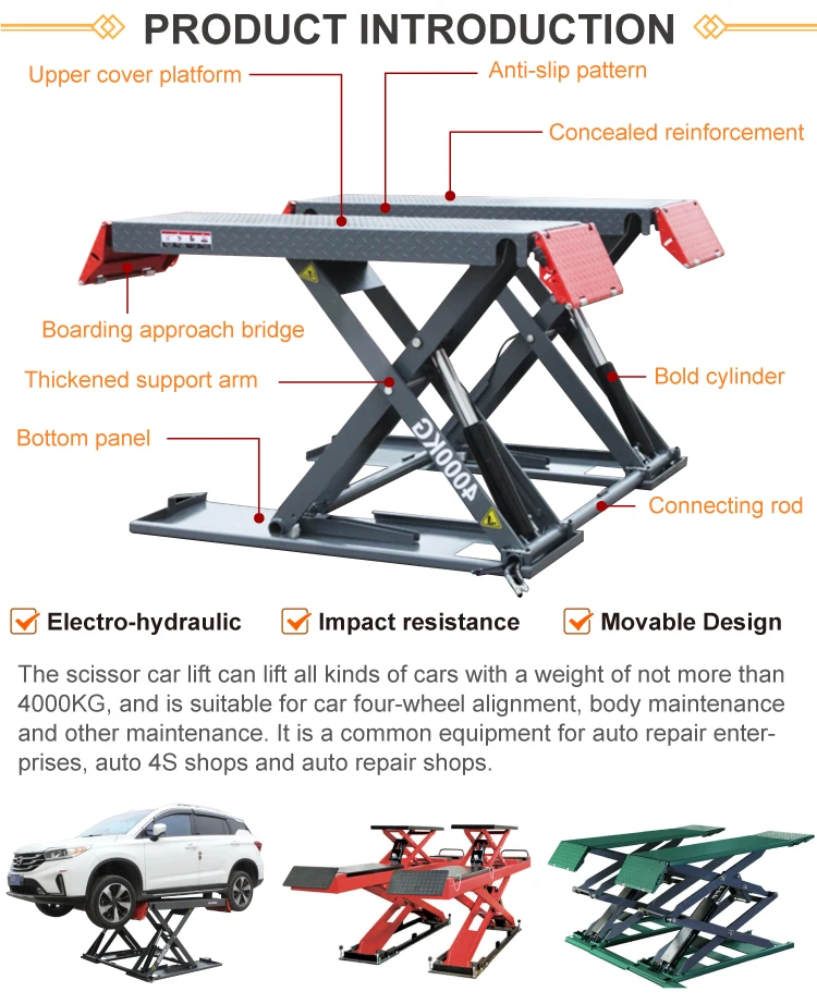 Two Level Ramps Four Wheel Alignment Scissor Portable Autolift Car ...