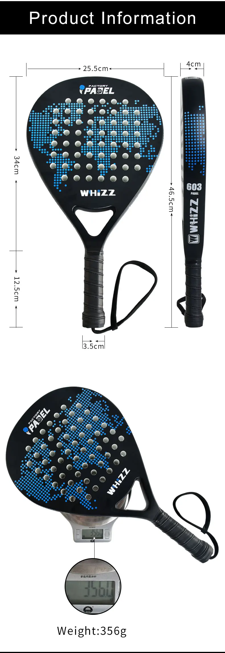High Quality Carbon Fiber Graphite Padel Racket With Eva Soft ...
