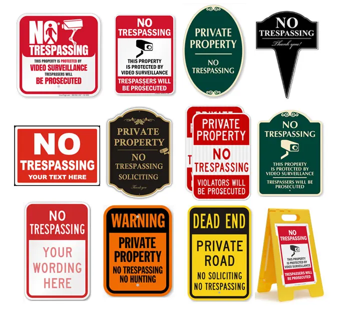 Reflective Security Warning Sign Aluminum Metal Yard Sign Private ...