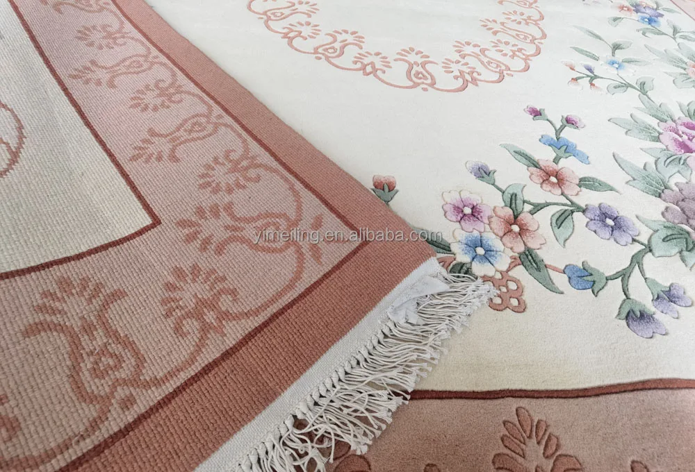 Custom Royal Blue Floral Hand Knotted Wool Rug Woolen Area Rugs And ...