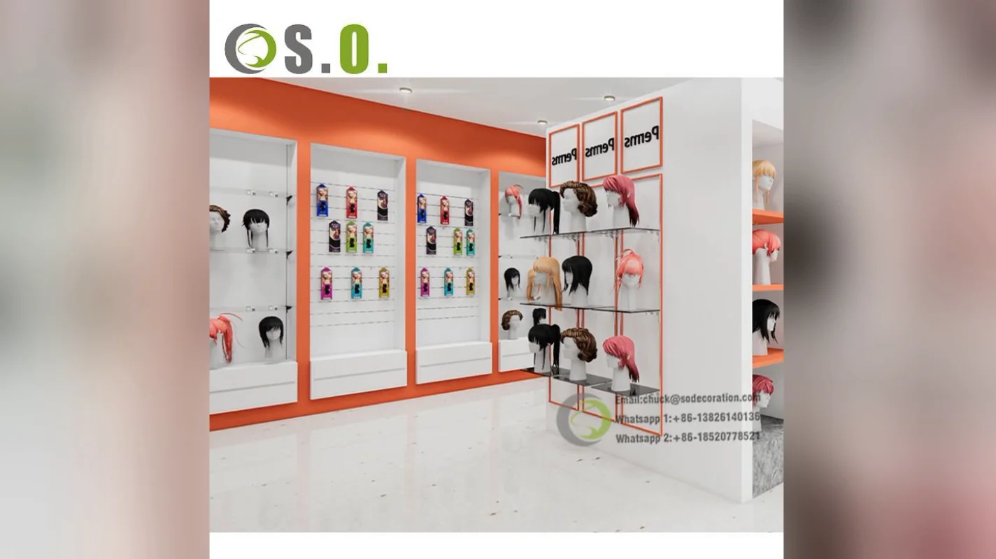 Hair Salon Display Shelf Cabinet Hair Store Interior Decoration Fixture ...