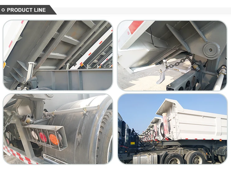 8x4 Trailer 50 Ton Truck Sinotruk Rear Tip Dump Truck U-shaped Dump ...