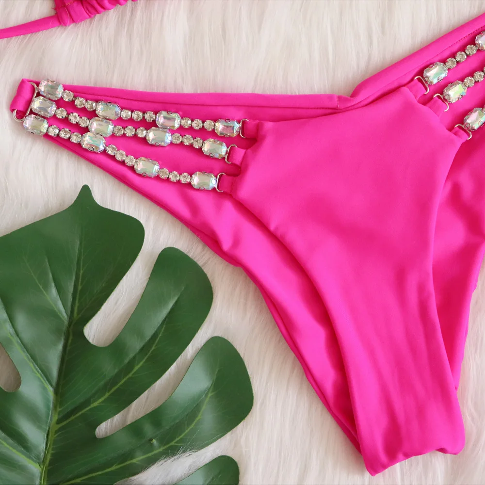 Sexy Halter Beachwear Swimsuit Female Crystal Bathing Suit Women