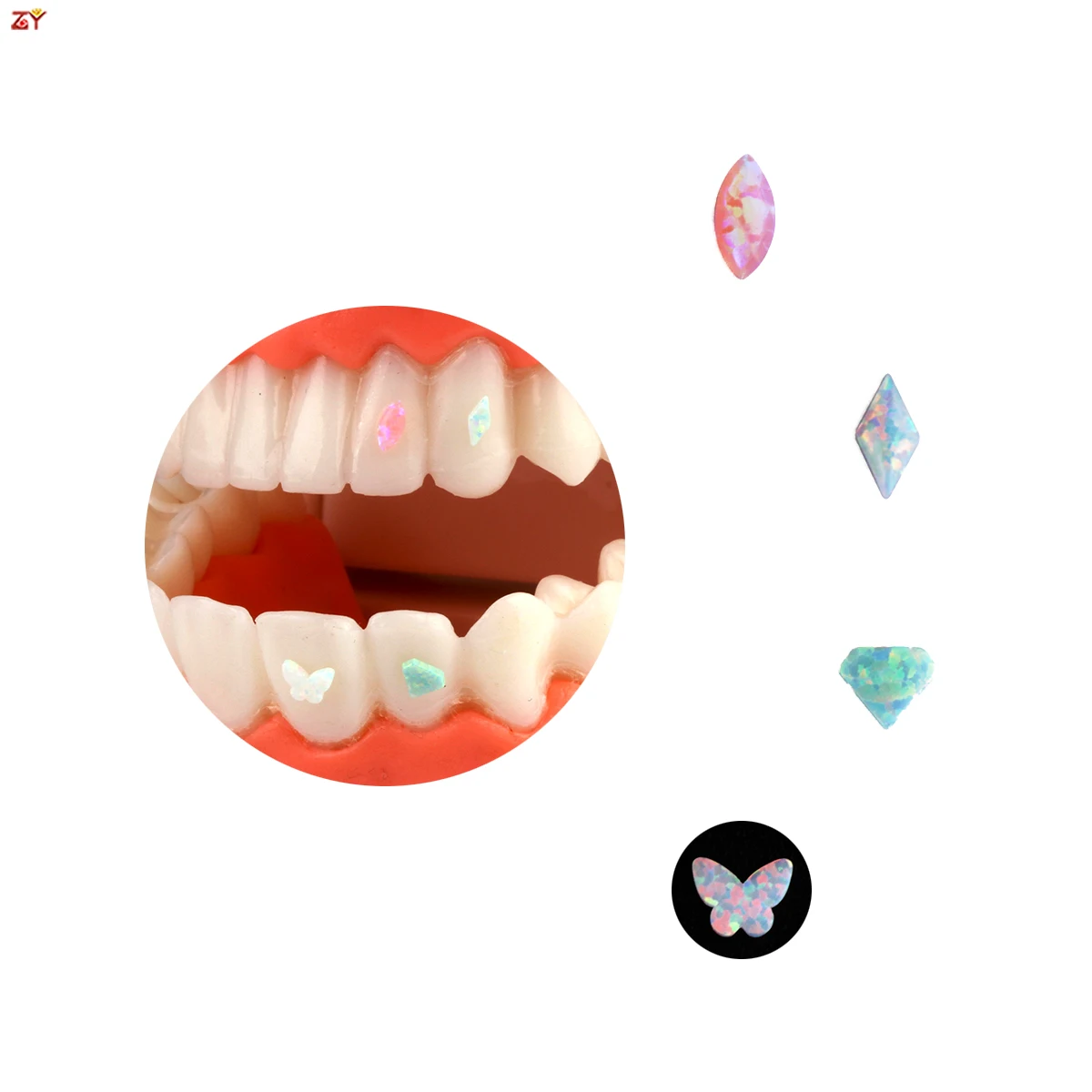 MOQ 1 Piece Tooth Gem in Stock Lead Free Safe Dental Jewelry Colorful ...