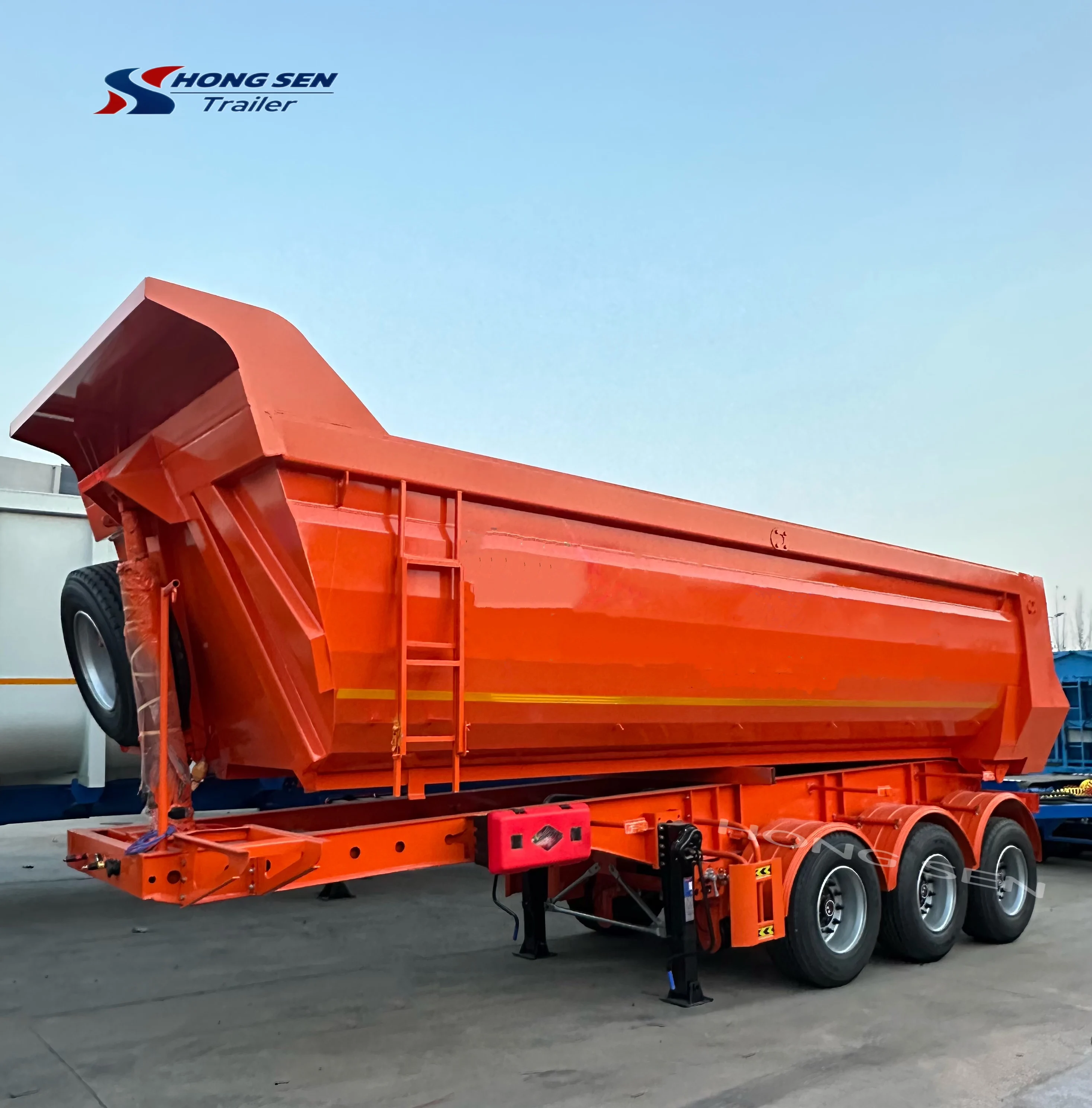 Hongsen Heavy-Duty 3-Axis Rear Dump Truck Semi-Trailers U-Shaped Design ...