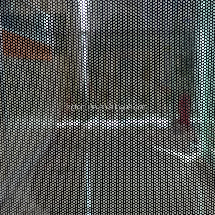 Design See Through One Way Vision Film Mesh Window Glass Sticker ...
