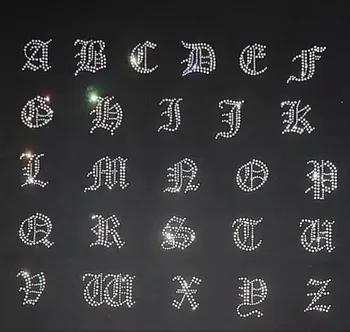 Rhinestone Old English Font Custom Iron On Crystal Iron On Letters ...