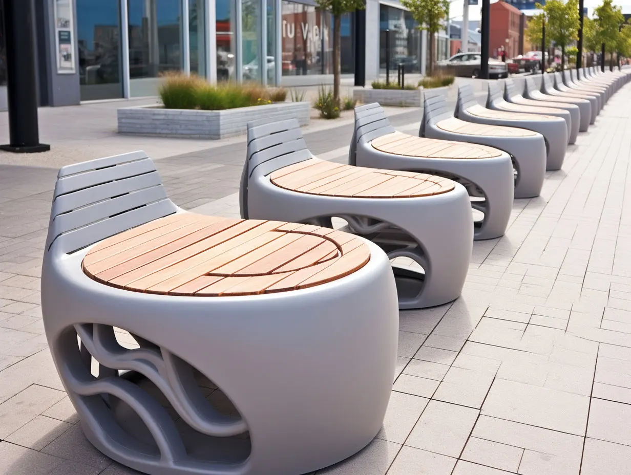 White Garden Chair Grc Curved Bench Outdoor Street Furniture And ...