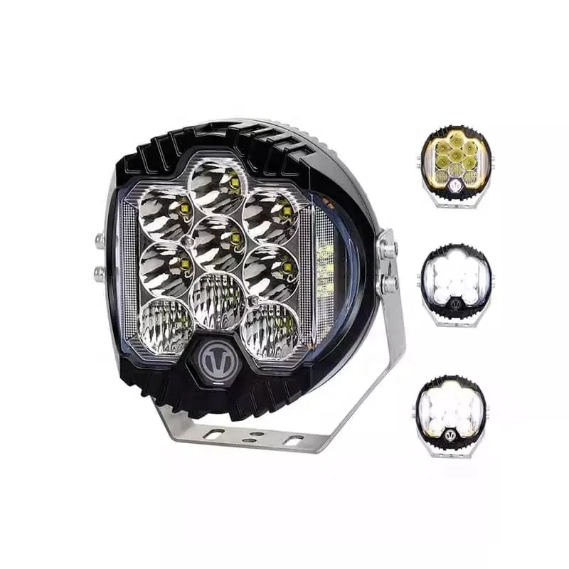 Round Led Work Light 5/7/9inch Led Truck Light 90w Dual Color Yellow ...