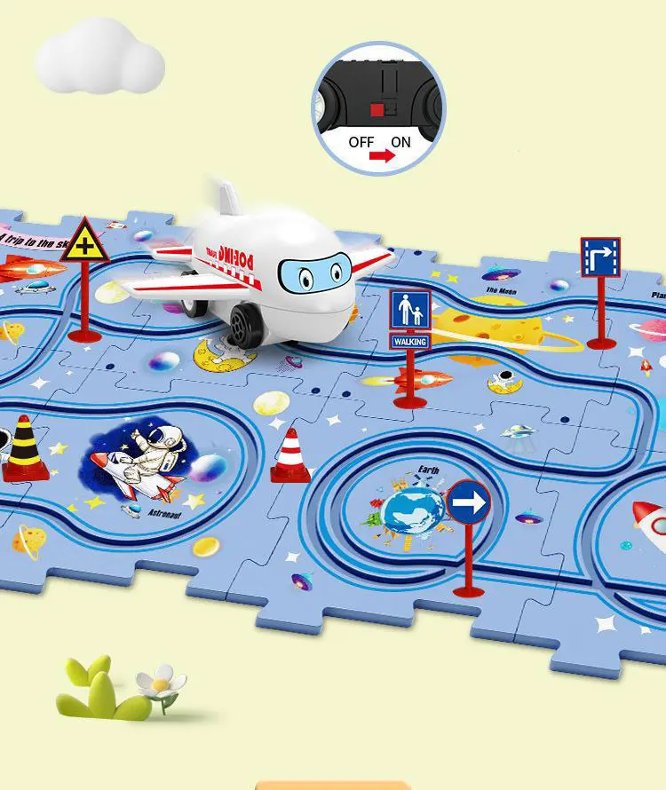 Logic Board Game Kids Jigsaw Puzzles Race Car Track Toys Slot Rail Toys ...