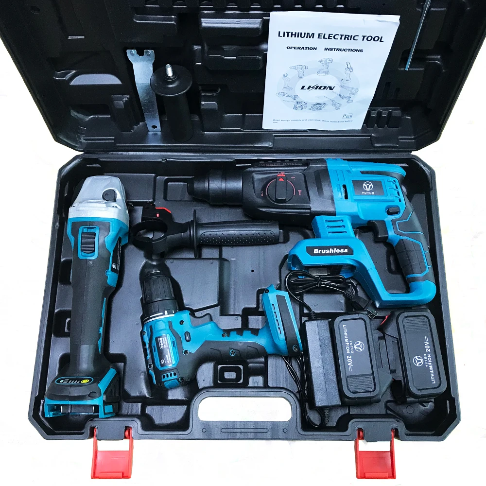 Popular Choosing Cordless Tool Combo Set 4pcs In 1 Impact Wrench Angle ...