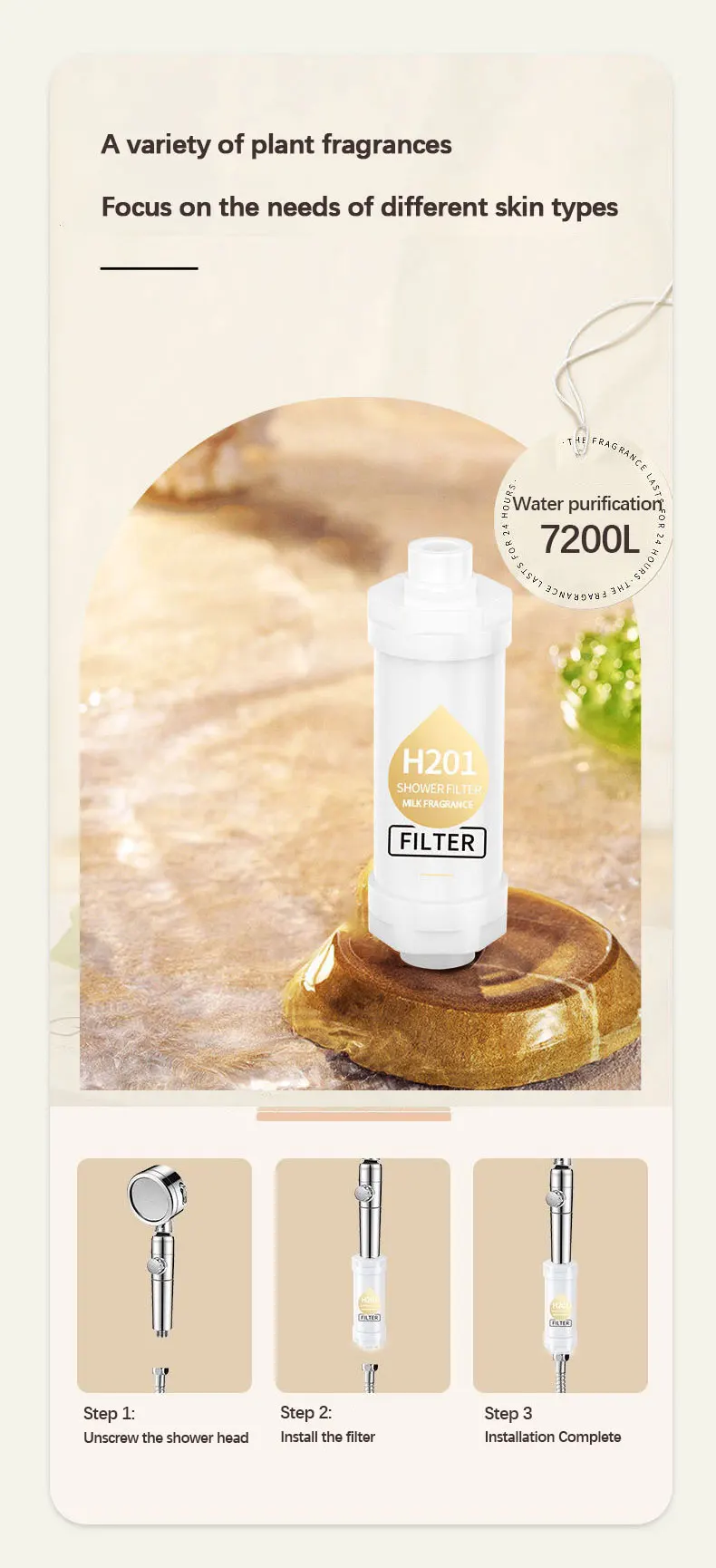 Multi-flavors Scented Shower Filter - Pure H2O Experience