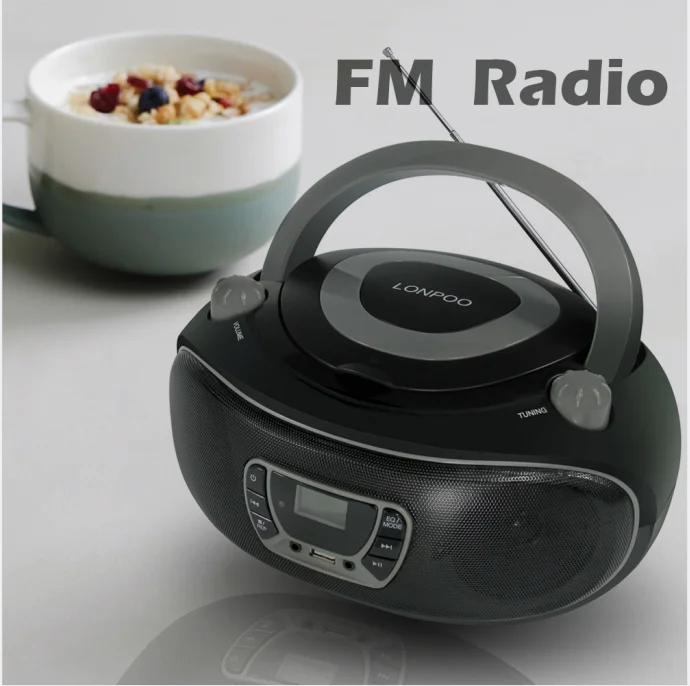 LONPOO Portable CD Boombox Player - Multi-Function Audio