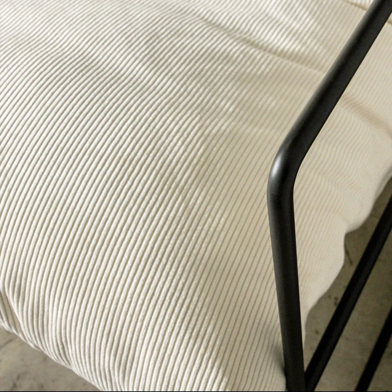 Modern Metal Frame Chaise Lounge Chair - Corduroy Living Room