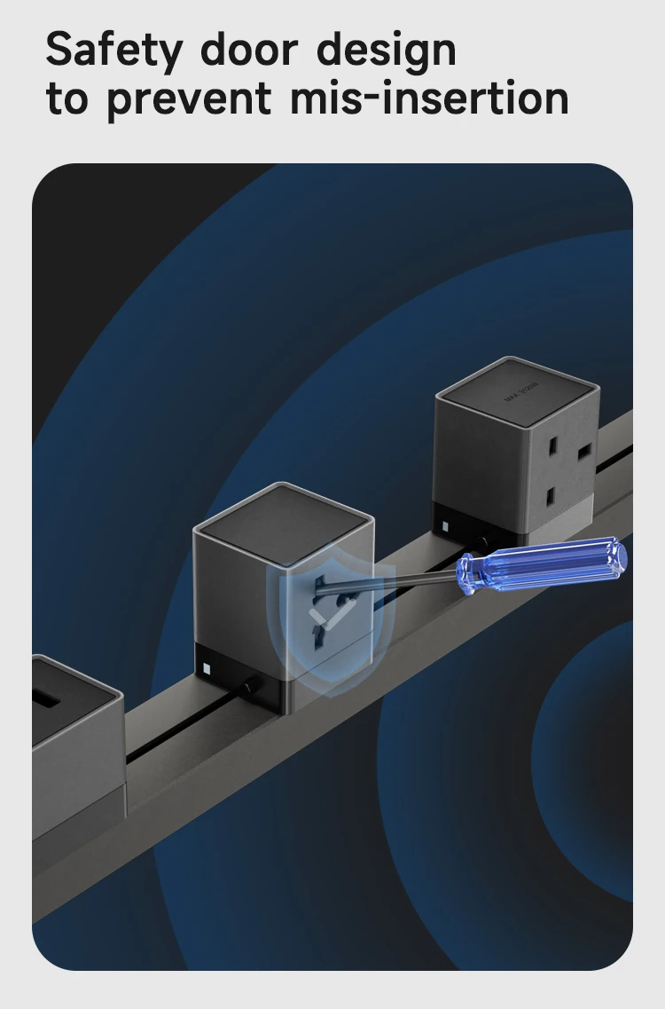 Office Desk Power Rail Track System with Electric Socket Outlet – 4 AC ...