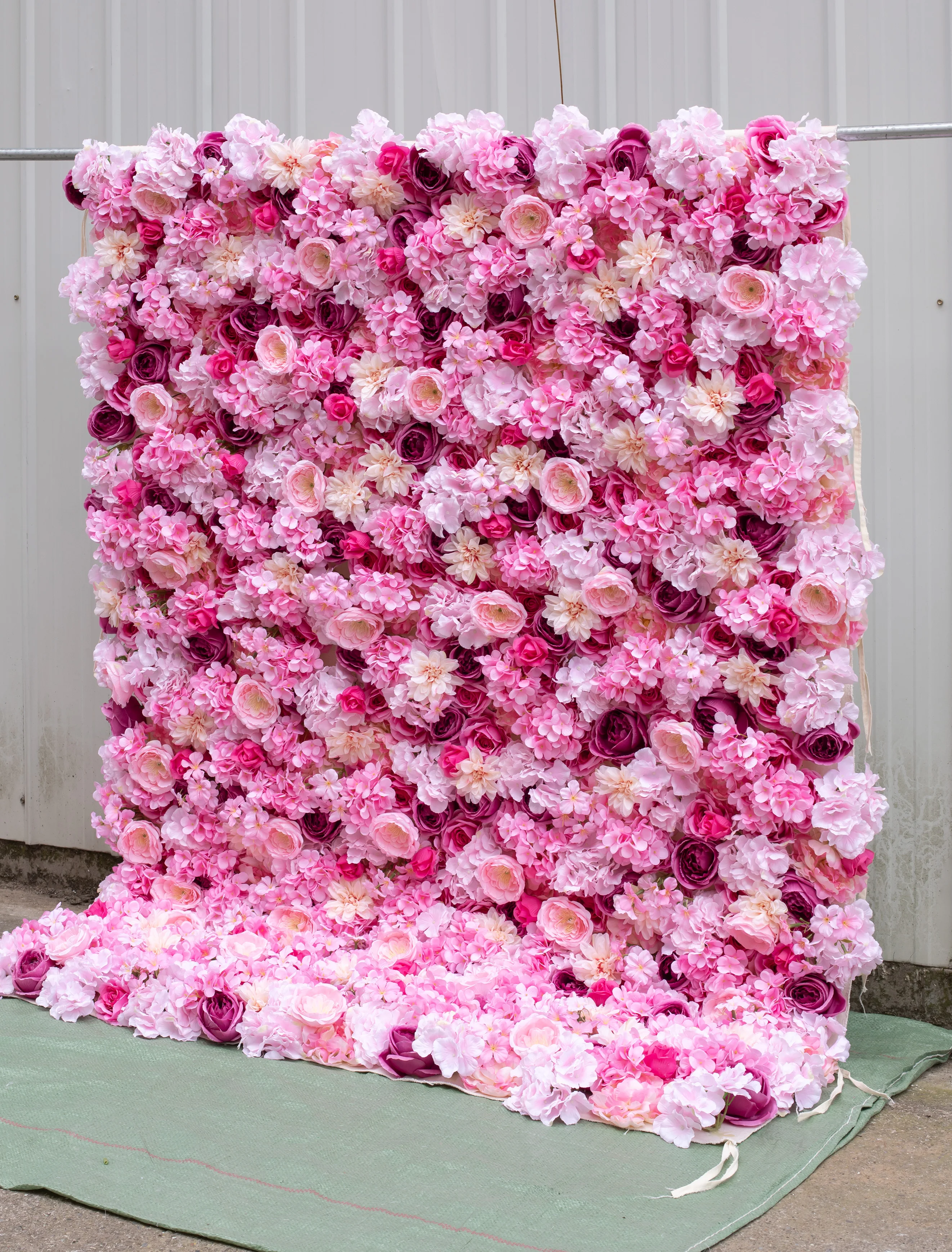 Artificial Silk Rose Flower Wall Backdrop For Wedding Party Decorations ...