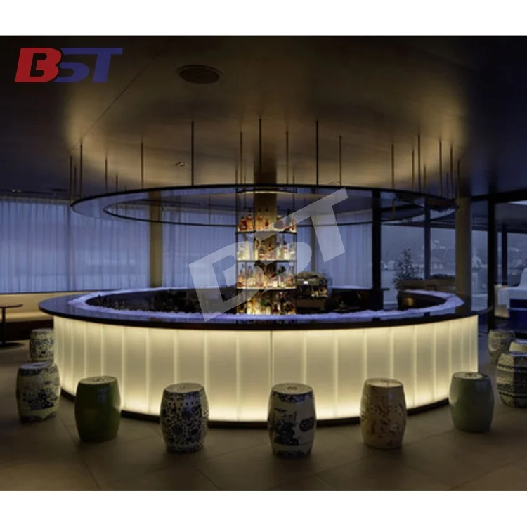 Round bar Counter Design Black Top Large LED bar Counter| Alibaba.com