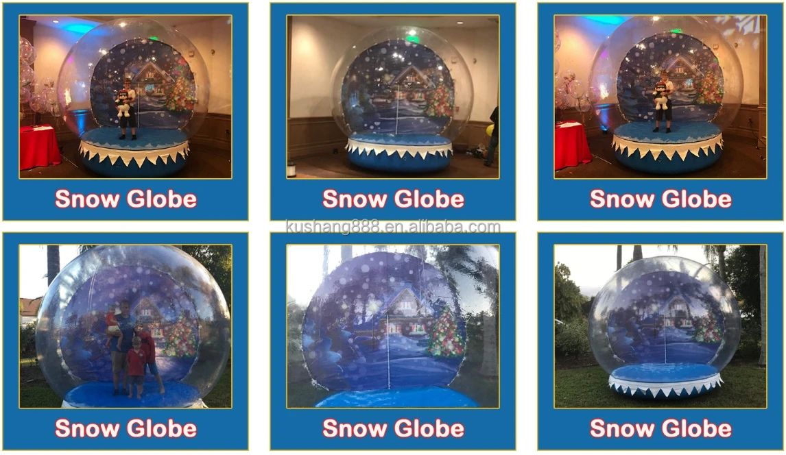Large Human Size Giant Christmas Snow Globe Inflatable Bounce House