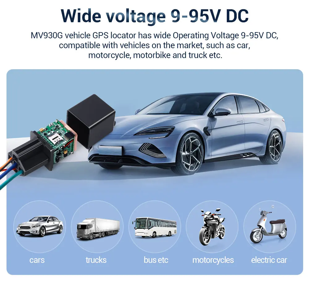 Hidden Relay Gps Tracking Device MiCODUS MV930G Anti Jammer Engine Cut ...