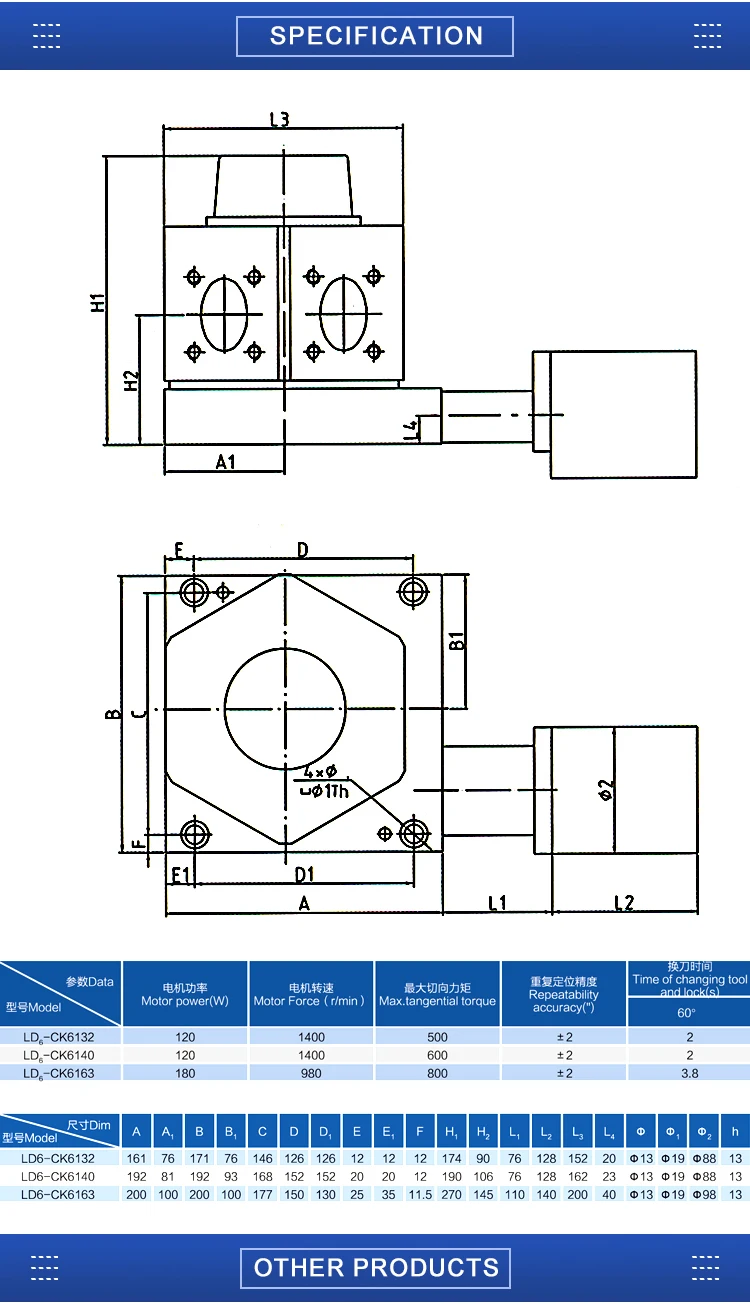 Hongda 6 Position Cnc Turret Accuracy Ld6-ck6132 Nc Turret Ld6 Series ...