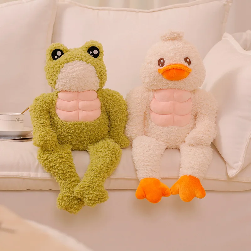 Funny Muscle Frog Plush Toy Kawaii Soft Strong Duck Frog Doll Cute ...