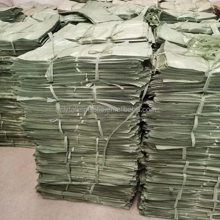 Recycle Pp Woven Sand Sack 25kg Green Construction Sand Packaging Bag ...