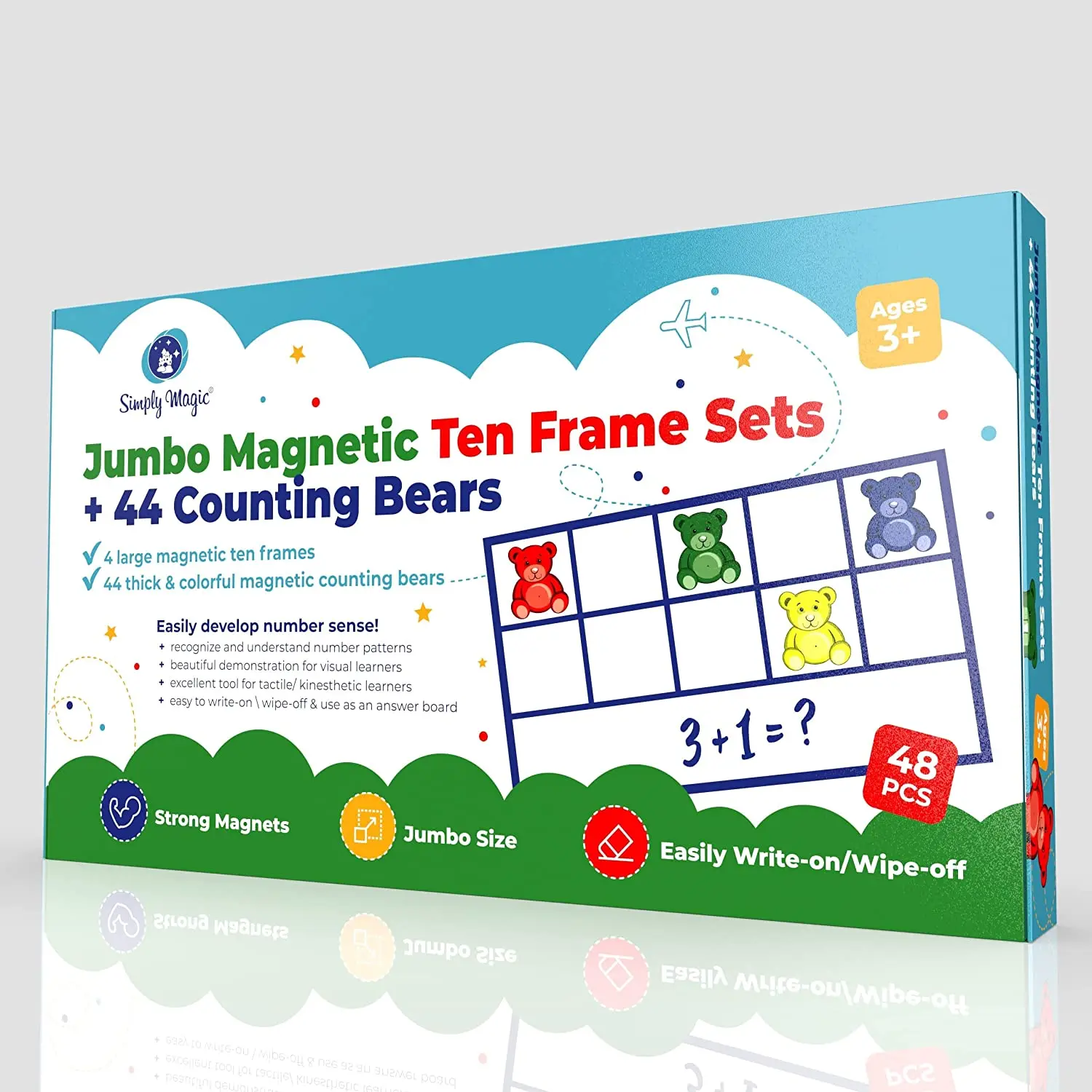 Magnetic Ten Frames With Counting Bears Class Set Math Manipulatives ...