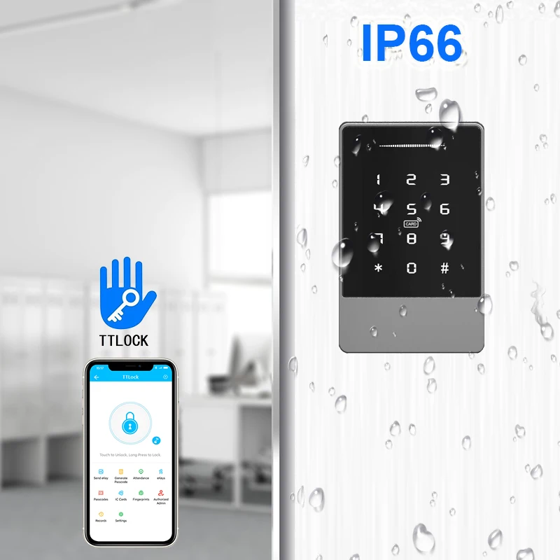 Waterproof TTLock App Door Access Control System Biometric Wifi Fingerprint Metal Access Control ...