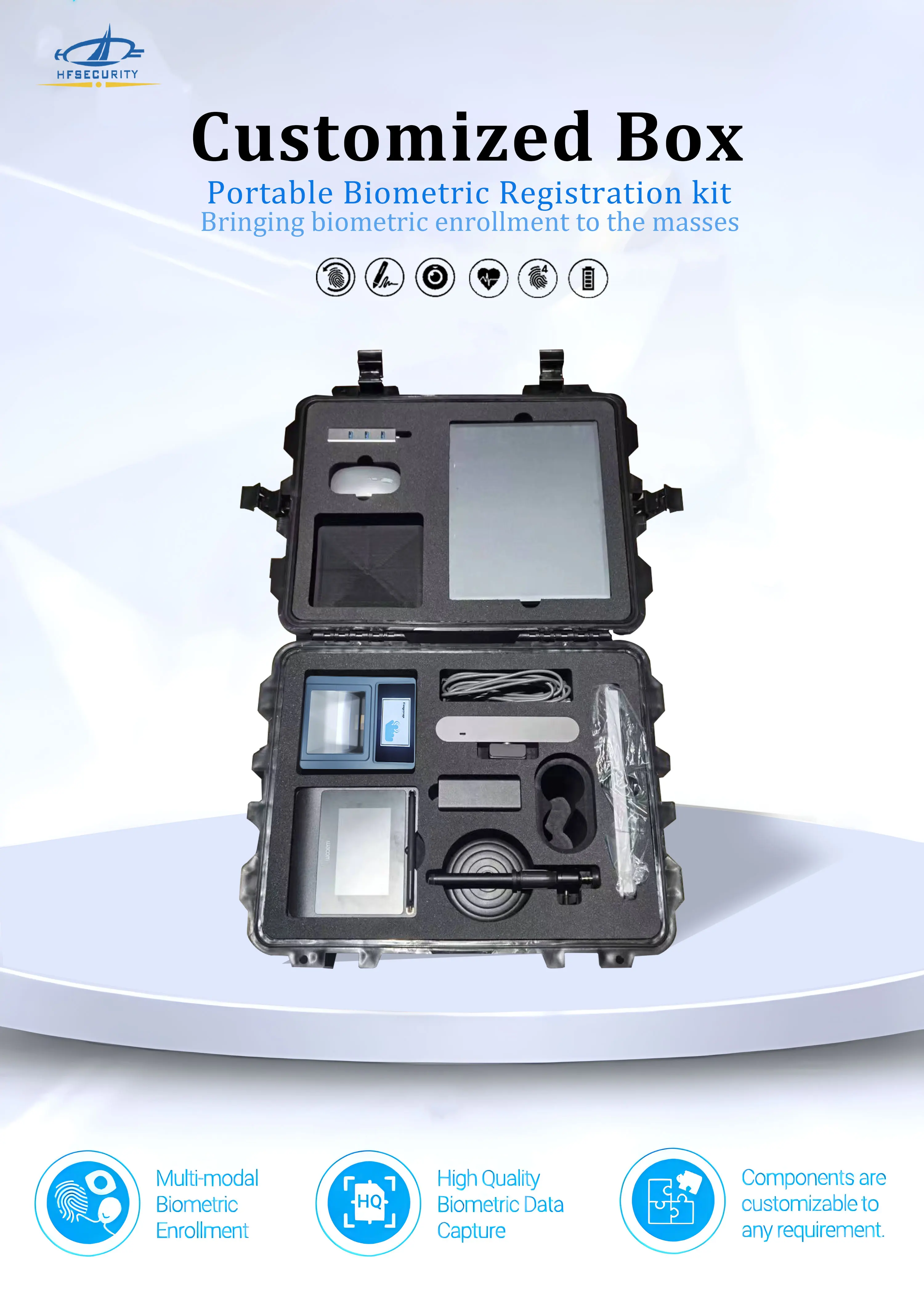 Hfsecurity 10 Fingerprint Scanner Iris Scanner Kit - Secure & Portable