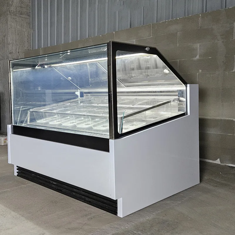 Ultra-Wide 12-Tray Display Freezer for Ice Cream Premium Refrigeration ...