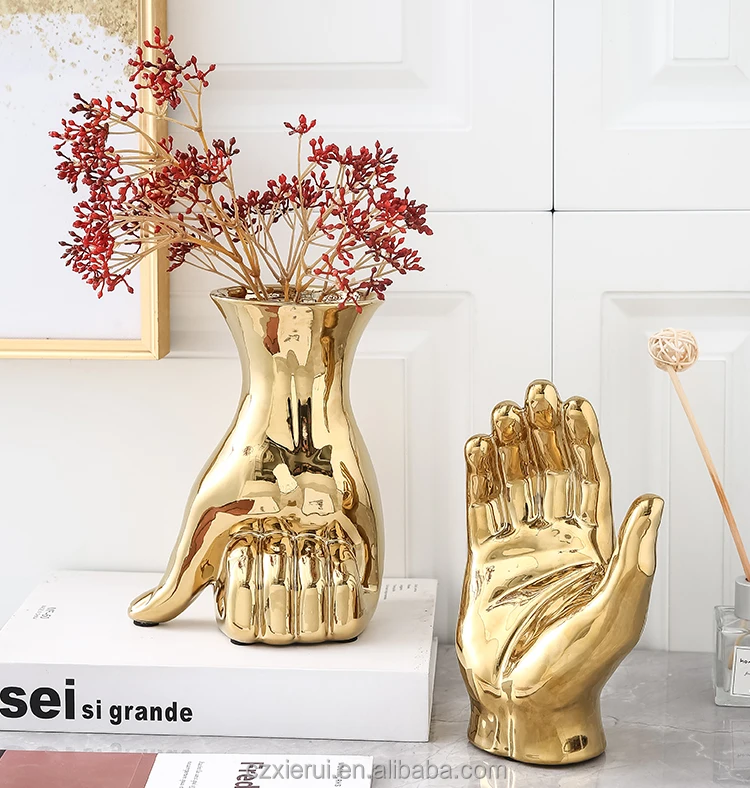 Nordic Ceramic Vases & Ornaments - Modern Hand Shaped Sculptures