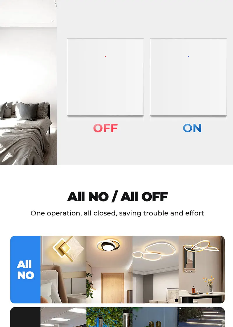 Ds1081zl Button Zigbee Smart Switch No Neutral Wire No Capacitor Eu Uk ...