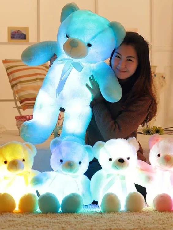 Colorful Led Light Teddy Bear Plush Toys Light Up Bear Stuffed Glow In ...