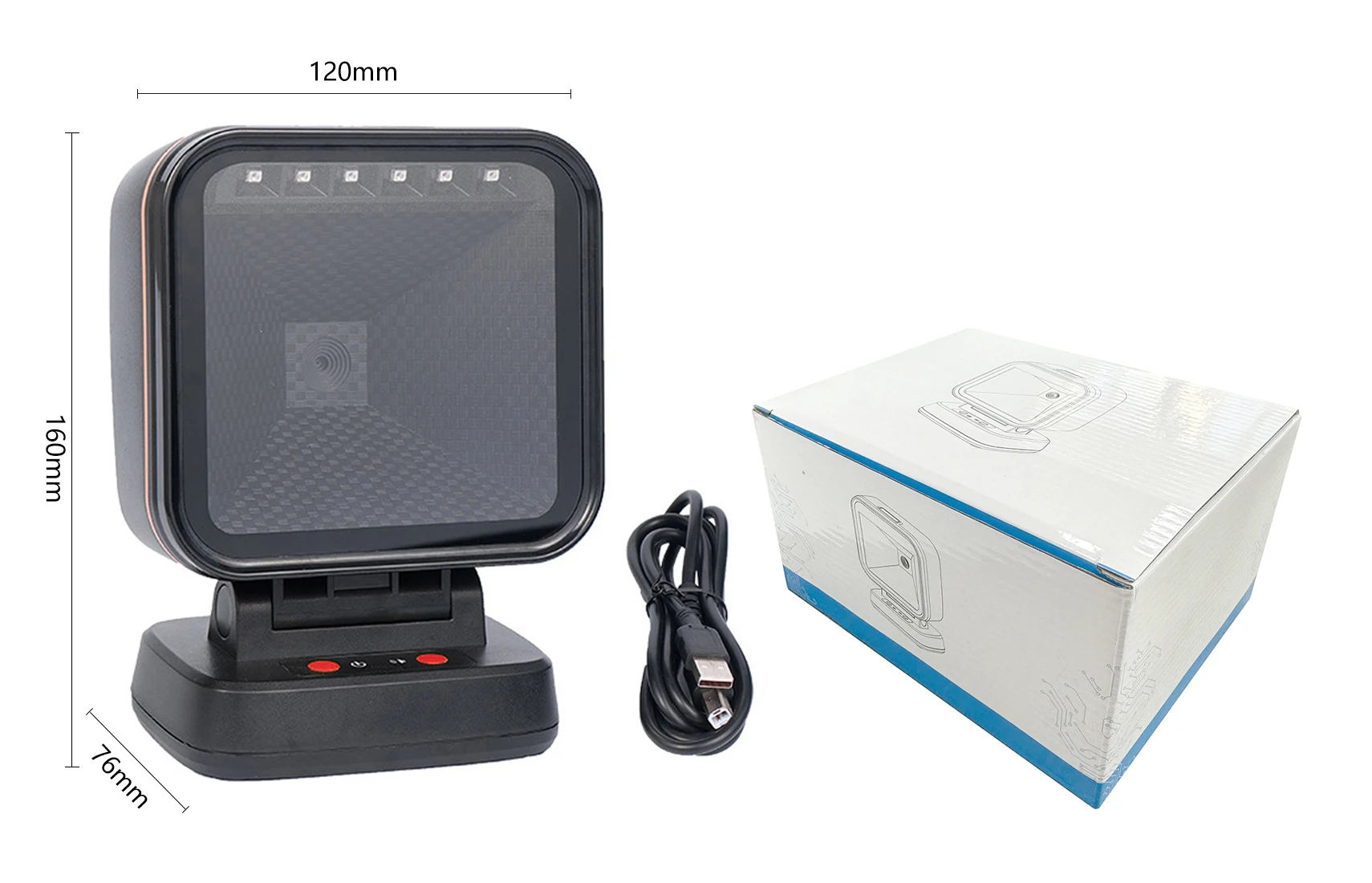 2d Barcode Fixed Platform Scanner Desktop Wired Usb 1d 2d Bar Qr Code ...