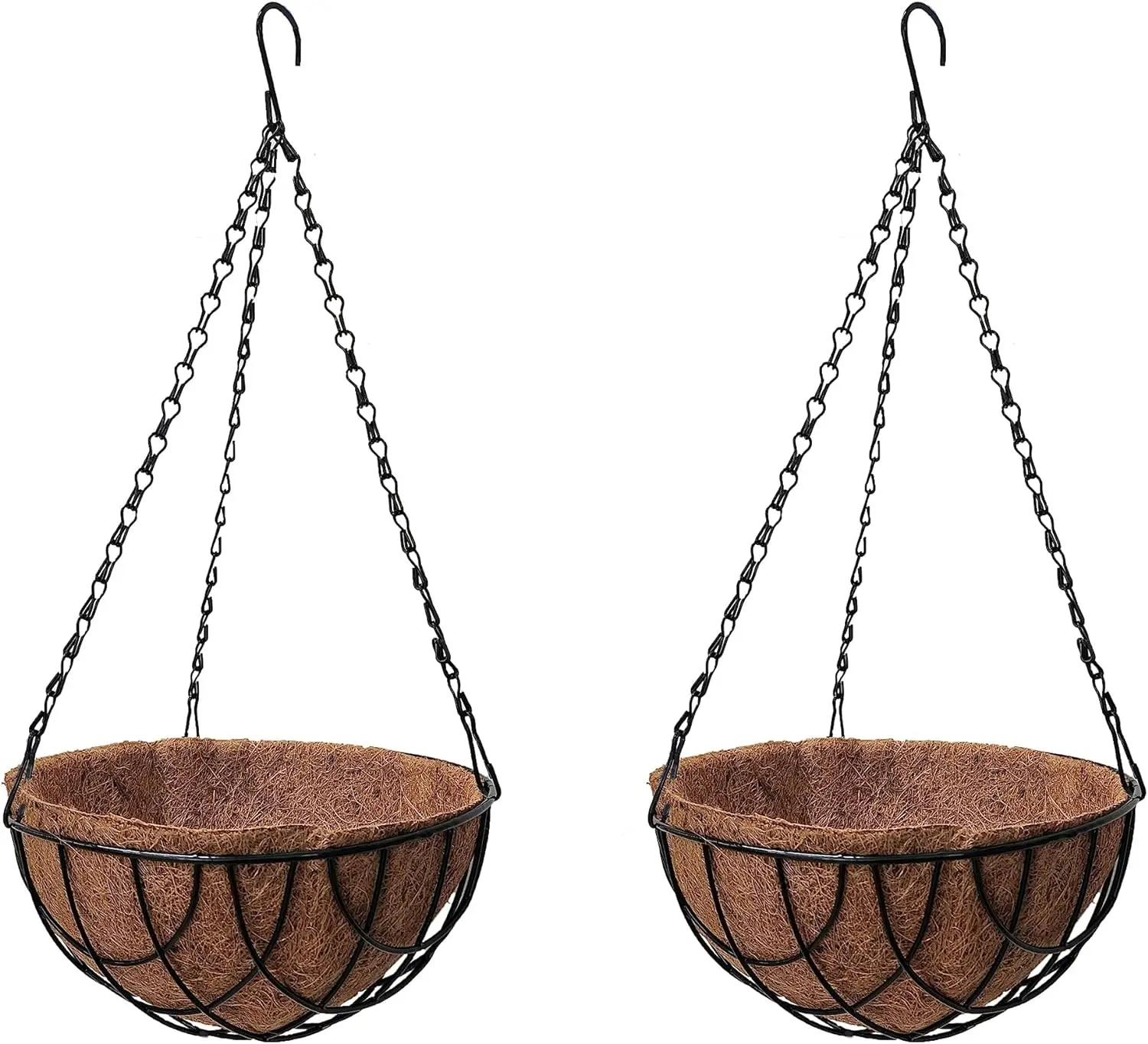 Coco Coir Liner - 14 Inch Pack Of 2 Chain Included - Porch Patio Deck ...