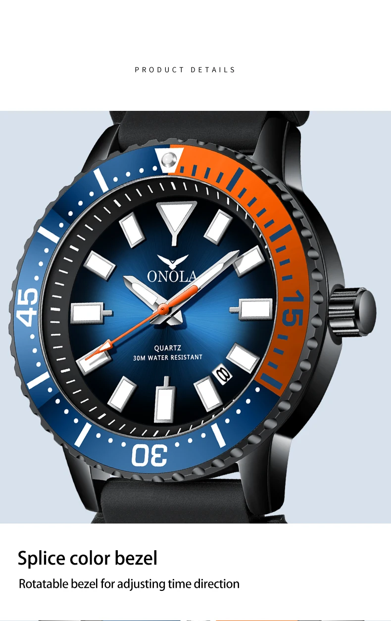 ONOLA 3850 Men's Quartz Sports Watch - Custom OEM Luxury Timepiece with ...