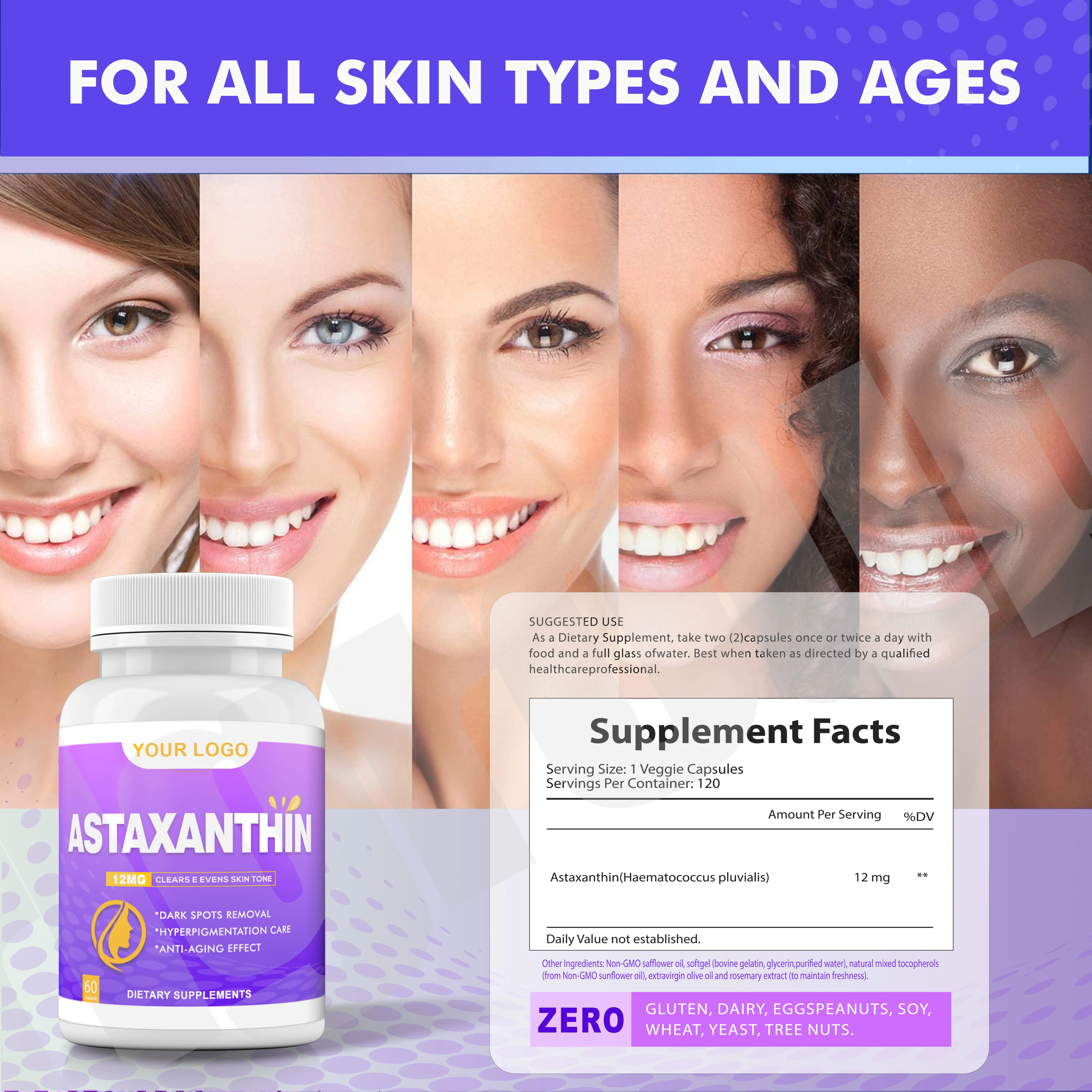 Natural Bulk Astaxanthin Collagen Vegan Gummies Supplement Astaxanthin ...