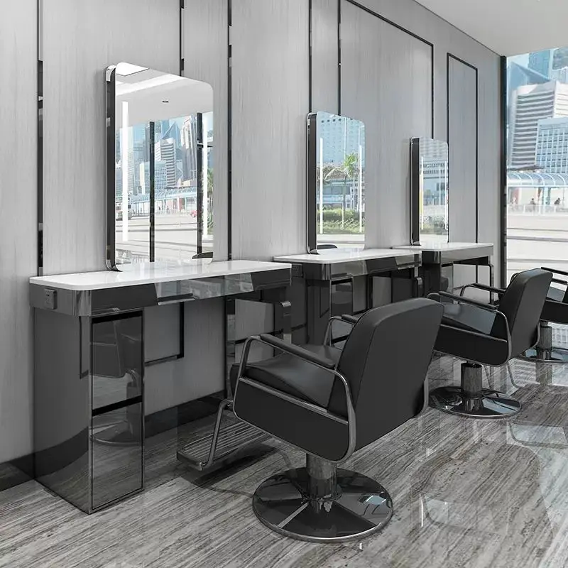 station salon mirror barbershop decoration station barber furniture ...