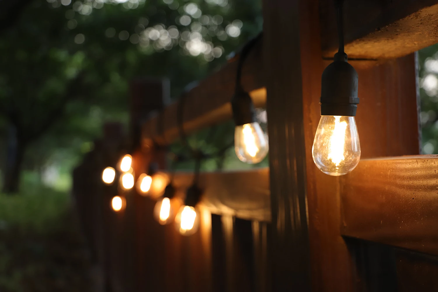 2200K Outdoor 48ft 24 Pcs S14 Edison Bulb Hanging String Light ...