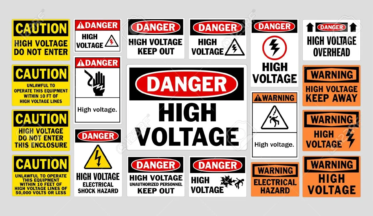 Electrical Safety Signs and Symbols - High Voltage Hazard