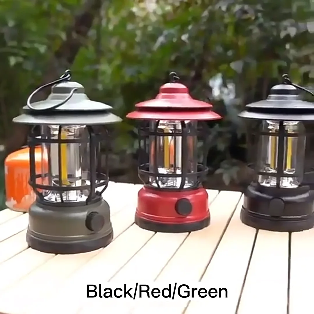 Rechargeable Retro Metal Camp Light Battery Powered Hanging Vintage ...
