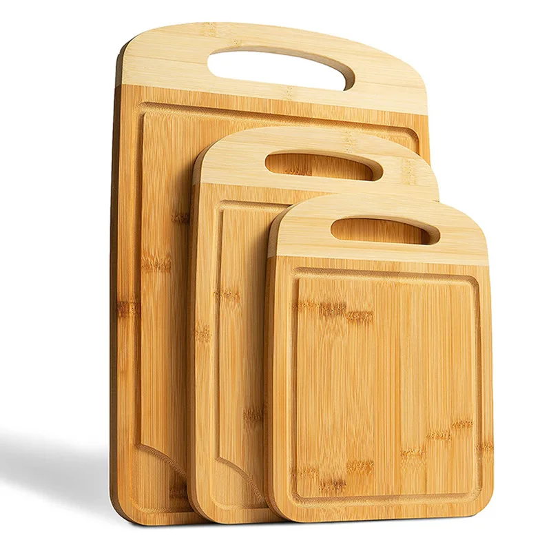Bamboo Wood Cutting Board Set of 3 Bamboo Cutting Board with Juice ...