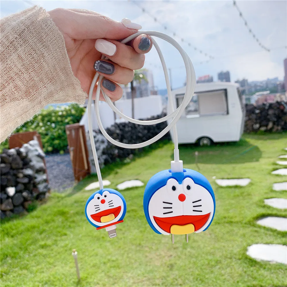 For Iphone 18w 20w Charging 3d Cute Cartoon Silicone Cable Protector ...