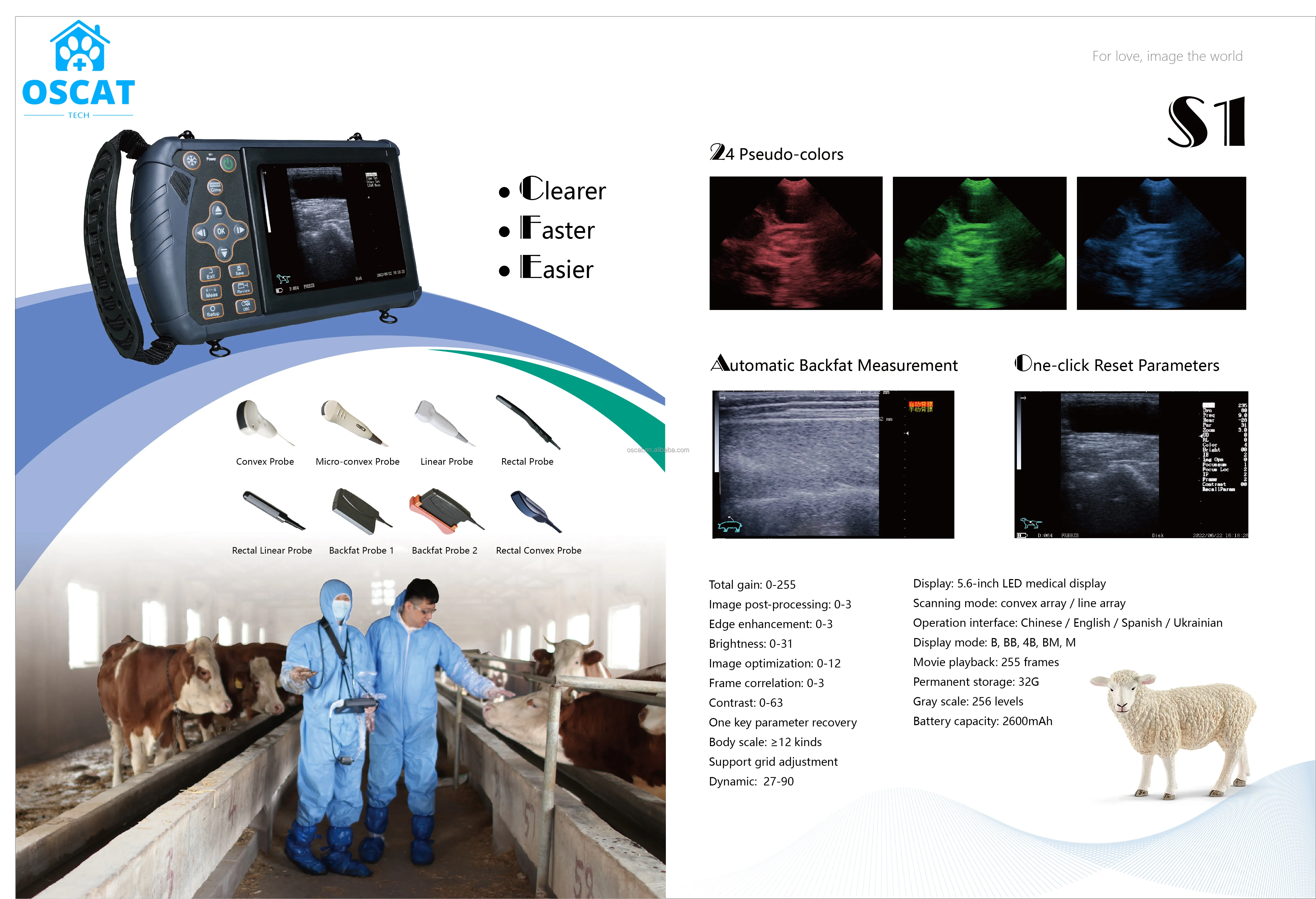 OSCAT Veterinary Handheld Ultrasound Scanner - High Strength
